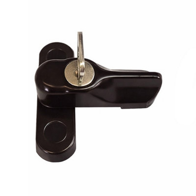Key Locking Sash Blocker Timber & Composite Door & Window Restrictor Brown