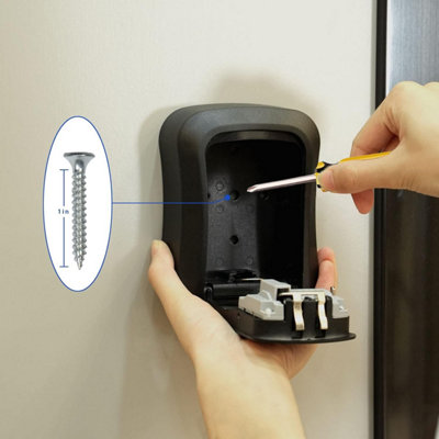 Key Safe Box 4 Digit Combination Code Wall-Mounted Heavy Duty High ...