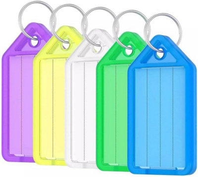 Key Tags with Labels Mix Colour Plastic Key Chain Tags with Ruled Blank ...