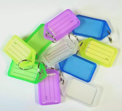 Key Tags with Labels Mix Colour Plastic Key Chain Tags with Ruled Blank ...
