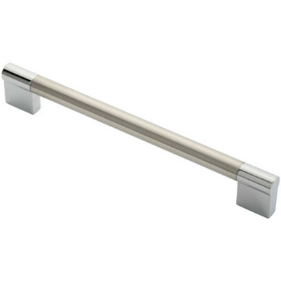 Keyhole Bar Pull Handle 204 x 14mm 192mm Fixing Centres Satin Nickel ...