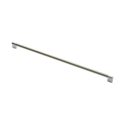 Keyhole Bar Pull Handle 588 x 14mm 576mm Fixing Centres Satin Nickel ...