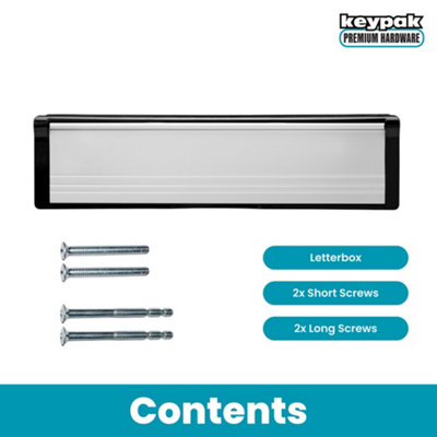 Keypak 10 inch (27cm) Door Letterbox - Fits 40-80mm Doors, Telescopic ...