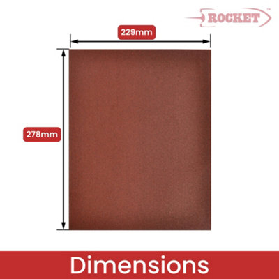Keypak 10 Pack 280mm x 230mm Coarse Hand Sanding Sheets - 40/60 Grit ...