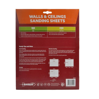 Keypak 10 Pack Wall & Ceiling Sanding Sheets 280mm x 230mm - 180/240 ...
