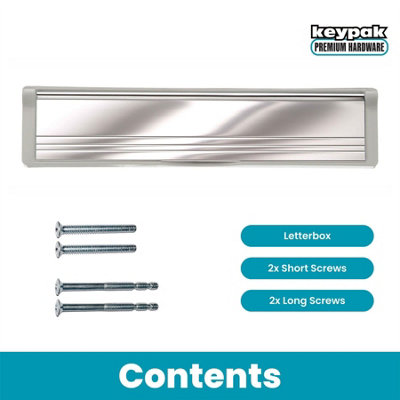 Keypak 12 inch (30.6cm) Door Letterbox - Fits 40-80mm UPVC Composite Timber Doors, Telescopic ...