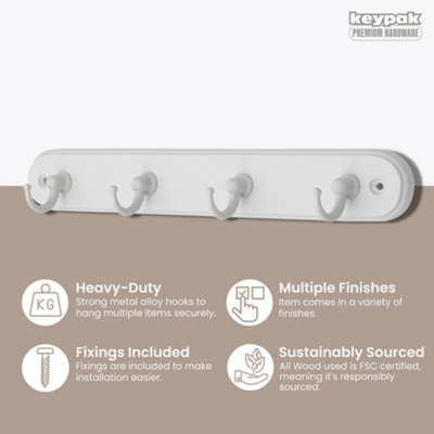 keypak 4-Hook Wall-Mounted Key Tidy, Key Holder for Entryway Hallway ...
