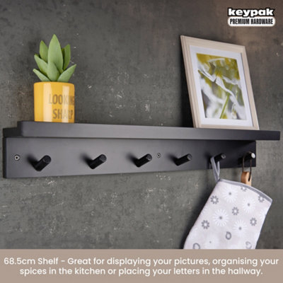 Black coat rack with shelf store