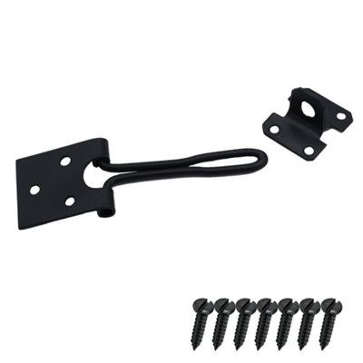 Keypak Heavy Duty Black Cabinet Wire Hasp and Staple (100mm 4 Inch ...