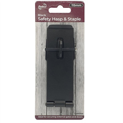 Keypak Heavy Duty Black Safety Hasp & Staple (115mm 4.5 Inch) Gate ...