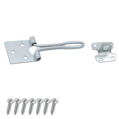 Keypak Heavy Duty Zinc Cabinet Wire Hasp and Staple (100mm 4 Inch) Gate ...