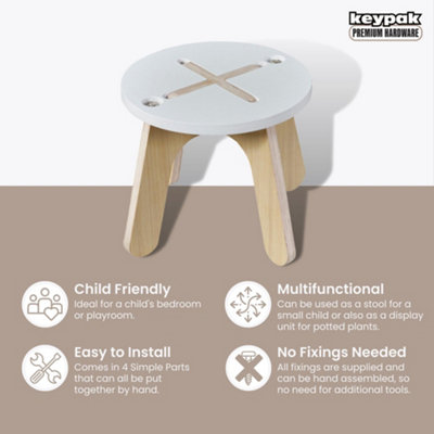 Keypak Kids X Button Stool, Small Wooden Chair For Toddlers, Children ...