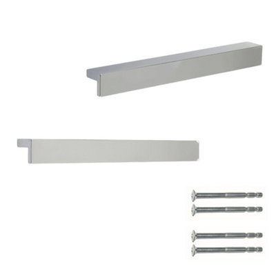 Keypak L-Shaped Cabinet Pull Bar Handles 185mm, Chrome, DIY Drawer ...