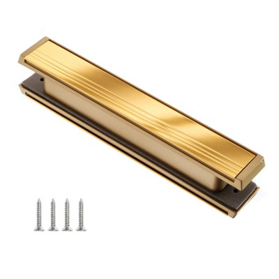 Keypak Letterplate 12-inch 300mm, 40-80mm Door Thickness, Gold Finish ...