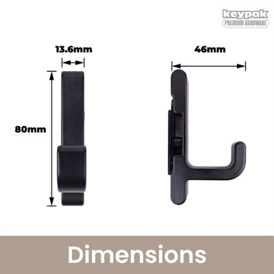 Keypak Minimalist Curved Hooks for Acoustic Slat Wall Panelling, No ...