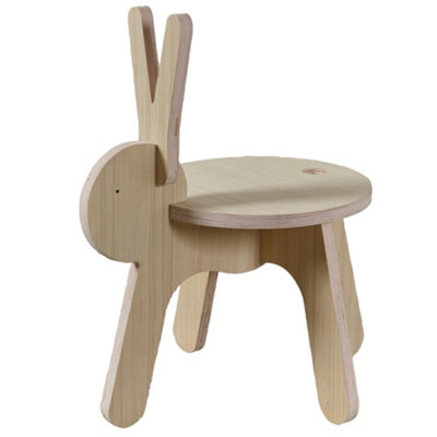 Keypak Rabbit Shaped Kids Chair, Cute Wooden Stool For Toddlers ...