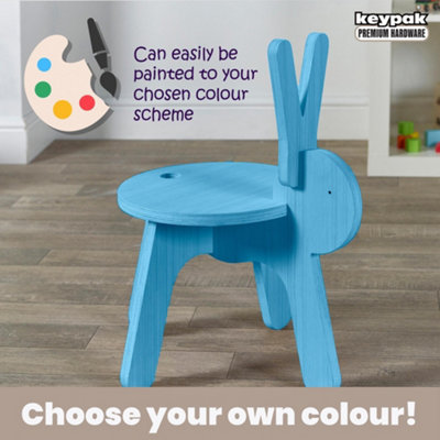 Keypak Rabbit Shaped Kids Chair, Cute Wooden Stool For Toddlers ...