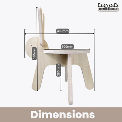 Keypak Rabbit Shaped Kids Chair, Cute Wooden Stool For Toddlers ...