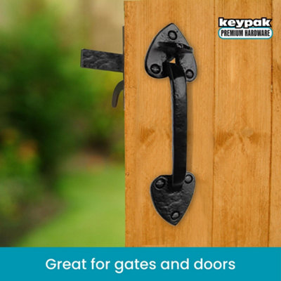 keypak Suffolk Gate Latch (Thumb Lever) with Locking Pin Double Sided ...