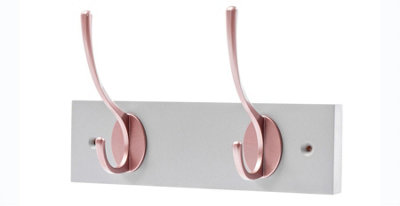 Keypak Victorian 2 Hook Wall-Mount Wooden Coat Rack, 22.5cm - Dove Bloc ...