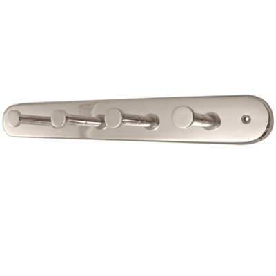Keypak Wall Mounted Hook Rail 4 Steel Hooks 29cm Heavy Duty Metal Rack ...