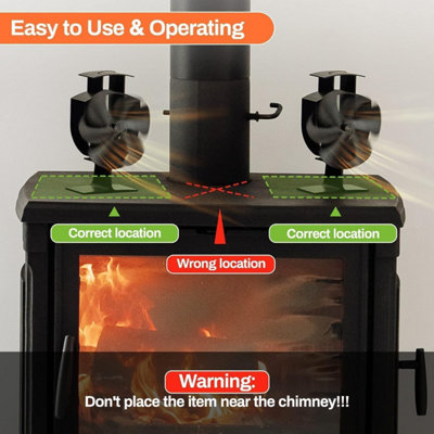 Keystar 5-Blade Stove Fan for Wood Burning Stoves Silent Fireplace Fan ...