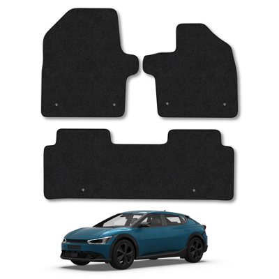 Kia EV6 2021-Onward Car Floor Mats Carpet Tailored Fit Set PRESS-STUD ...