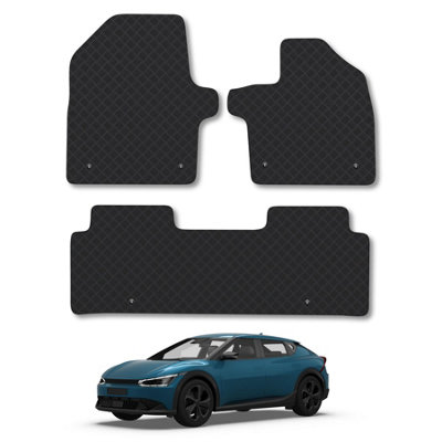 Kia EV6 2021-Onward Car Floor Mats Rubber Tailored Fit Set HeavyDuty ...