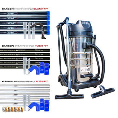 Kiam KV100-3 3600W Gutter Vacuum + 40ft Aluminium Pole Kit