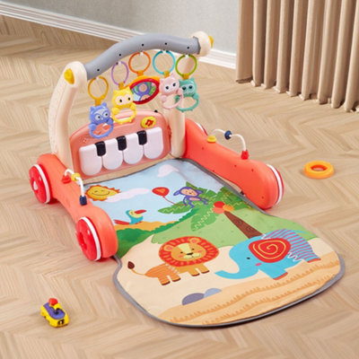 Kid Toy Toddler Play Set of 2 Baby Play Mat and Walker with Musical ...