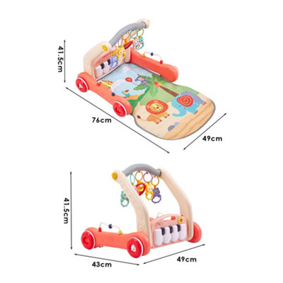 Kid Toy Toddler Play Set of 2 Baby Play Mat and Walker with Musical ...