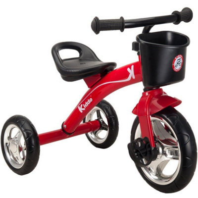 Kiddo Trike Ride On Childrens Tricycle with Metal Frame - Red