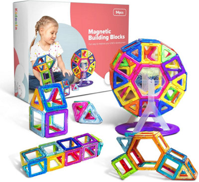 kidoola 94pc Magnetic Building Block Toy Set Kids Magnet Construction Jigsaw Game Gift for Boys ...