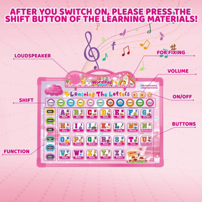 KIDS AUDIO WORDPAD INTERACTIVE TALKING EDUCATIONAL POSTER FOR TODDLERS ...