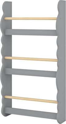 Kids Bookcase Wall Shelf 3 Tier Wooden Bookshelf Storage Display Rack ...