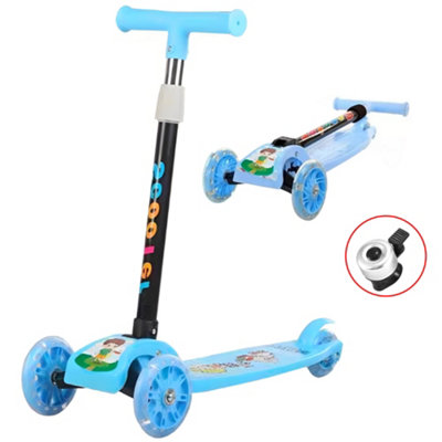 Kids Child Kick Push Scooter 3 Wheels LED Flashing Tilt Lean Boys Girls ...