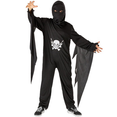 Kids faceless ghoul costume 300162 - black 128 (8-10y)