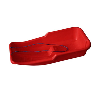 Kids Heavy Duty Snow Sledge Toboggan Sleigh Sled Rope Plastic Adults ...
