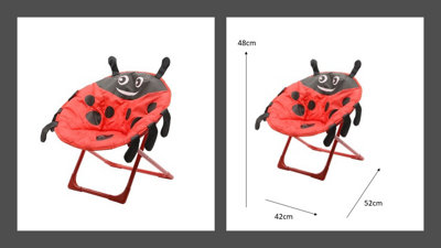 Kids Ladybird Moon Chair Foldable Camping Garden Chair Portable Seat ...