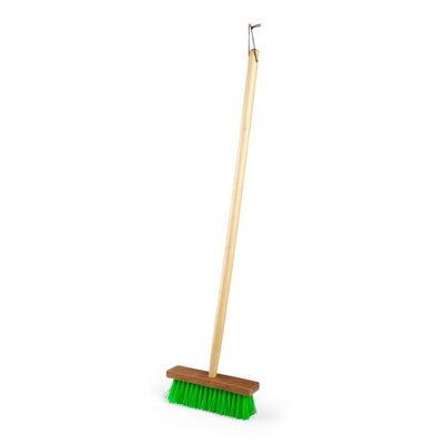 Kids Long Handled Wooden Brush - Hard Bristle