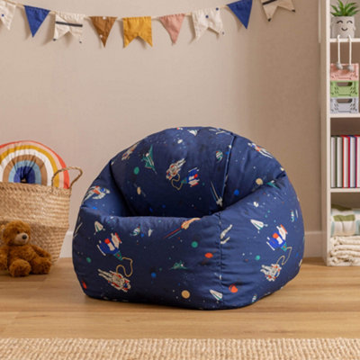 Kids Lost In Space Bean Bag Chair Navy Blue Childrens Bean Bags