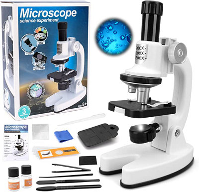 Kids Microscope, Portable Microscope Kit with LED Light
