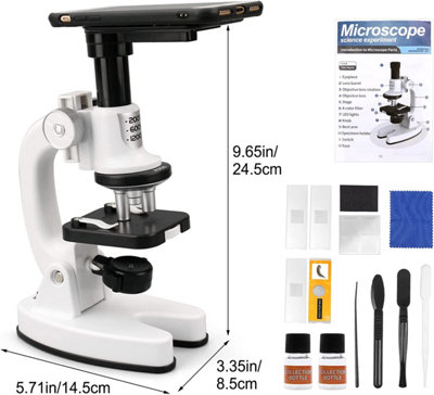 Kids Microscope, Portable Microscope Kit with LED Light