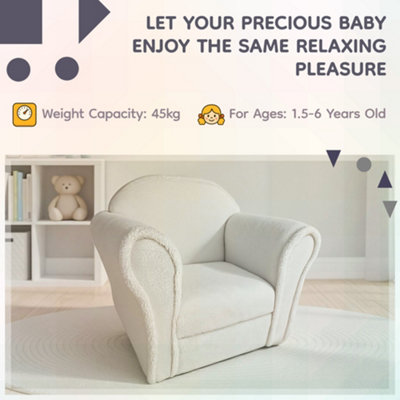 Kids Mini Chair Sofa Lamb - Off White