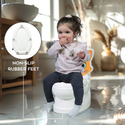 Kids Potty Training Toilet Seat with Flush Sound & Light Portable Easy ...