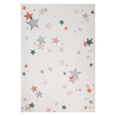 Kids Rug ALPOUD White 140 x 200 cm Cotton