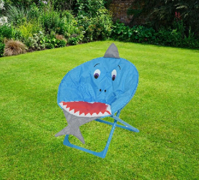 Kids Shark Moon Chair Foldable Camping Garden Chair Portable Seat 50kg Capacity
