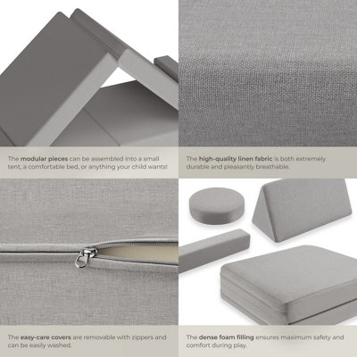 Kids Sofa Lilly - 8-piece, flexible arrangement play sofa, thick ...