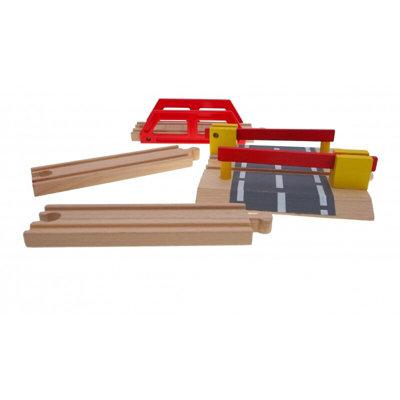 Kids Wooden Train Set 100-Piece City Traffic Railway Toy with Tracks ...