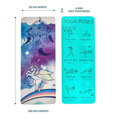 Kids' Yoga Mat with Sweet Dreams Print for Comfortable Practice